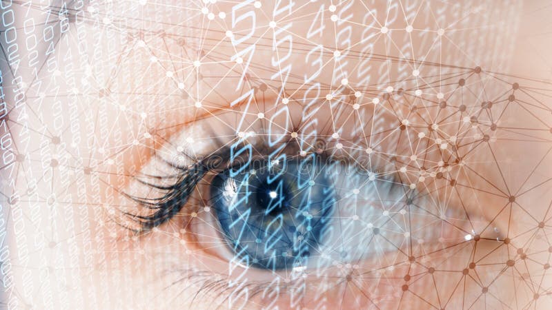 People Identity Scanning System, Biometric Digital Data Process Stock ...