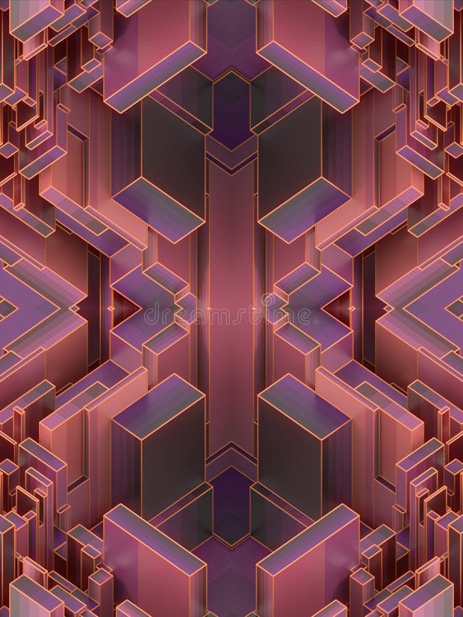 Abstract Digital Illustration with 3d Rendering Impossible Architecture ...