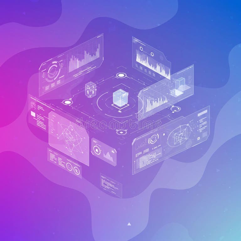 Abstract Digital Illustration Featuring a Network of Interconnected ...