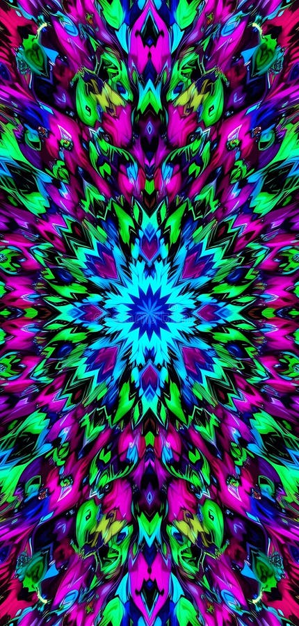 An Abstract Digital Illustration Featuring a Vivid Radial Pattern with ...