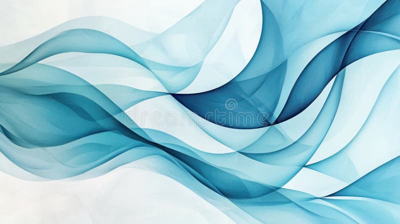 Abstract Digital Illustration with Flowing Blue and White Translucent ...