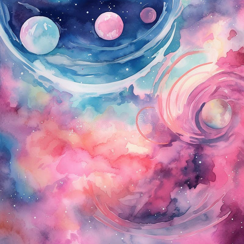 Abstract Digital Illustration of Galaxy. Created Using Ai Generative ...
