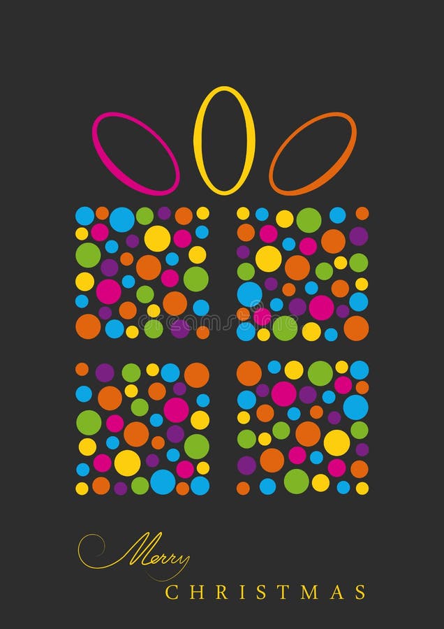 Abstract Digital Illustration of a Gift Box and Text Merry Christmas ...