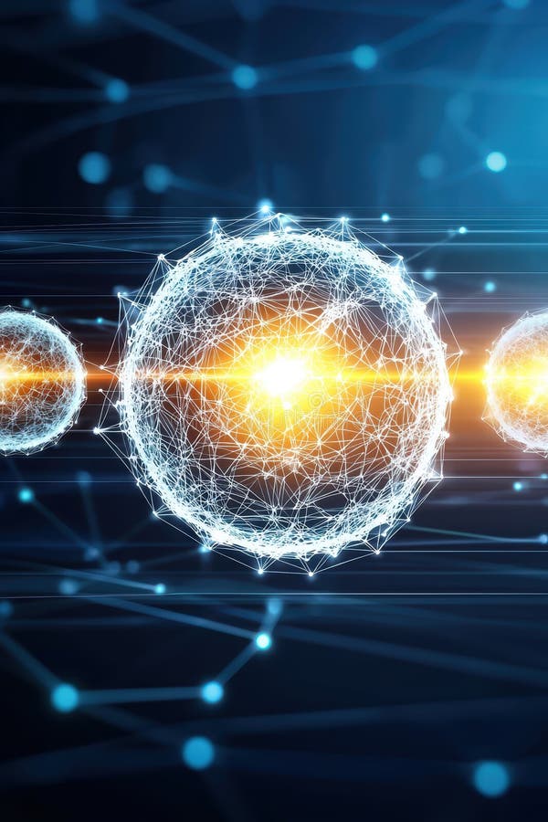 Abstract Digital Visual of Molecular Structures and Energy Flow Stock ...