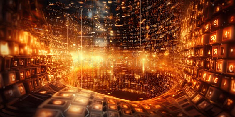 Abstract Digital Information Age Generative AI Stock Illustration ...