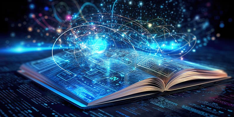 Abstract Digital Information Age Generative AI Stock Illustration ...