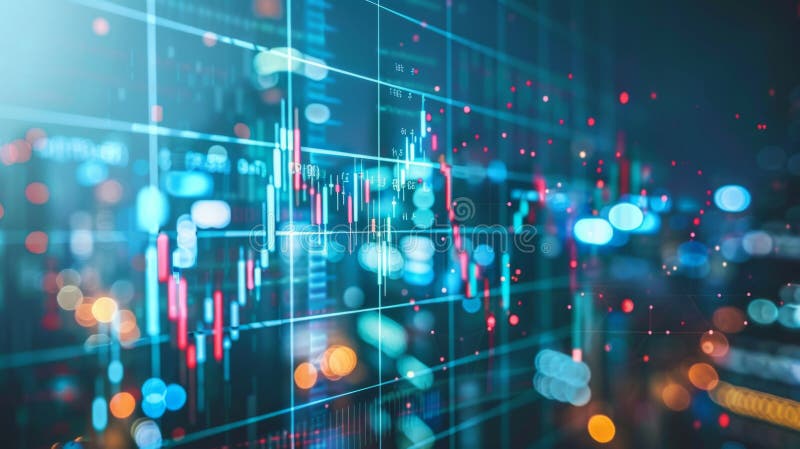 Abstract Digital Interface with Data Analytics Visualization Stock Photo - Image of bokeh ...