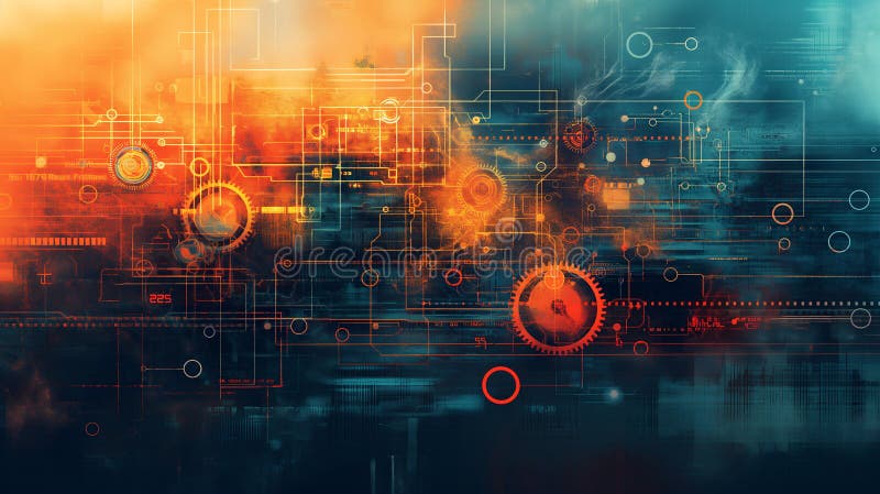 Abstract Digital Interface with Futuristic Elements Stock Image - Image ...