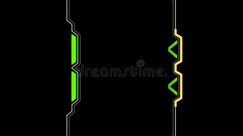 Abstract Digital Interface with Green and Yellow Lines Stock Video ...