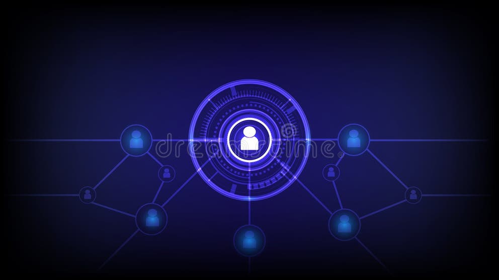 Abstract Digital Internet Communication Network Connection with User ...