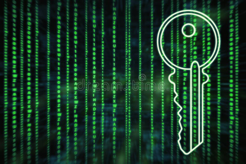 Abstract Digital Key on Coding Language Background with Mock Up Place ...
