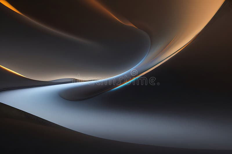 Abstract Digital Landscape with Curved Lines and Gradient Colors Stock ...