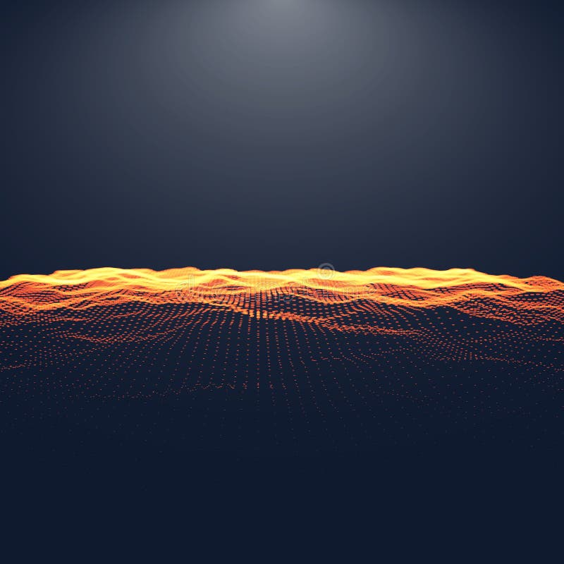 Abstract Digital Landscape Cyber or Technology Background Stock Vector ...