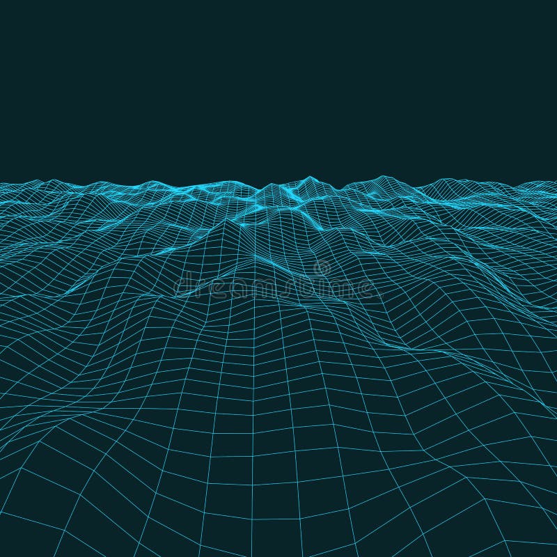 Abstract Digital Landscape. Cyber or Technology Background Stock Vector ...