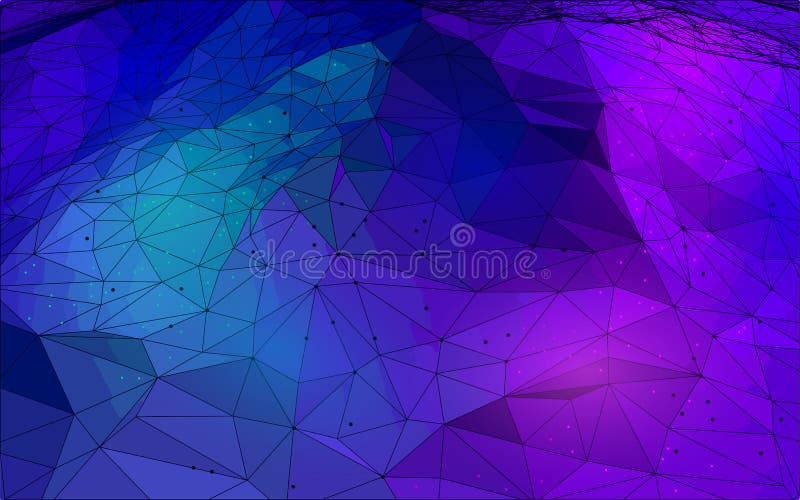 Abstract Digital Landscape 3D Blue Background. Information Code Flow ...