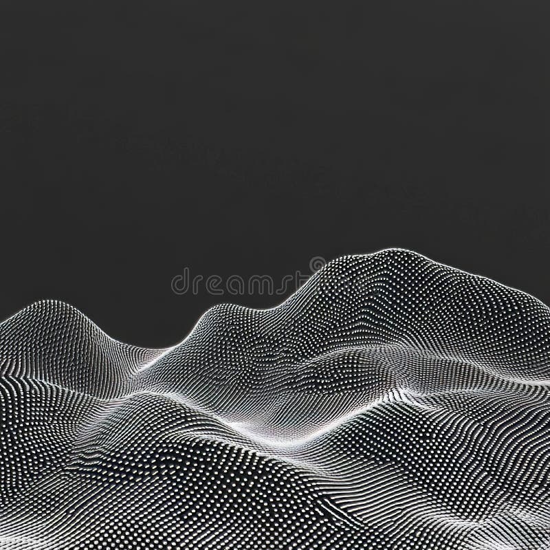 Abstract Digital Landscape with Dynamic Wave Patterns Stock ...