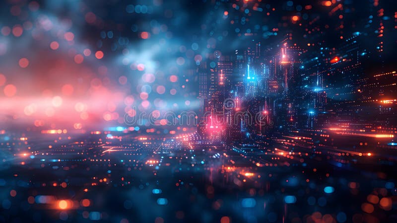 Abstract Digital Landscape: Empty Space and Cyberpunk Inspiration Stock ...