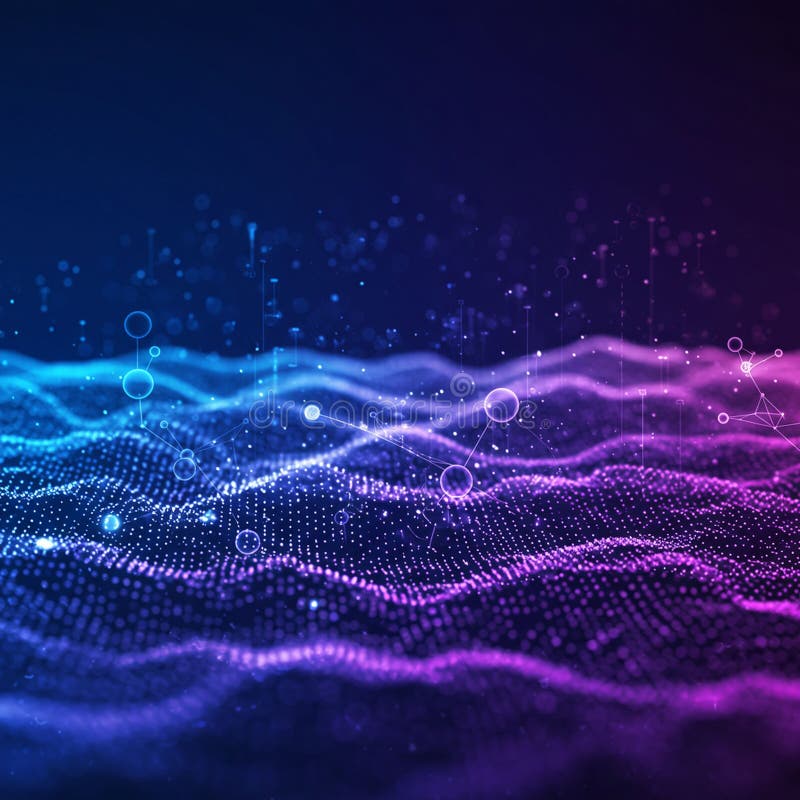 Abstract Digital Landscape Features a Flowing, Wave-like Structure with ...