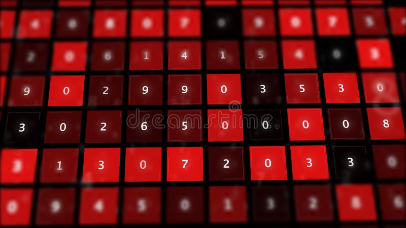 Abstract Digital Landscape with Flowing Numbers. Stock Illustration ...