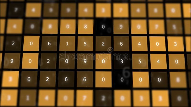 Abstract Digital Landscape with Flowing Numbers. Stock Illustration ...