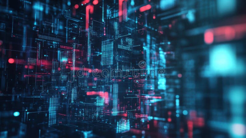 Digital Data Stream Visualization. AI Generated Stock Illustration ...