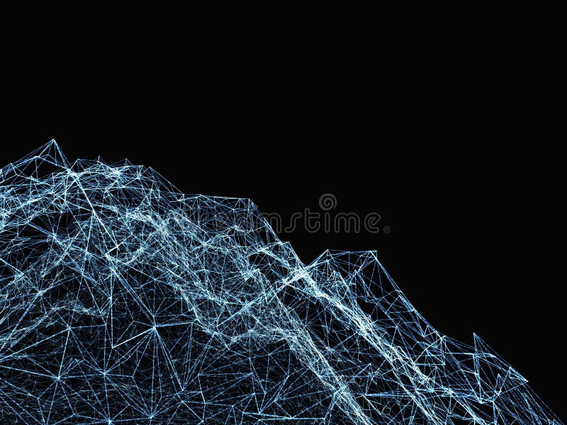 Abstract Digital Landscape with Particles Stock Illustration ...