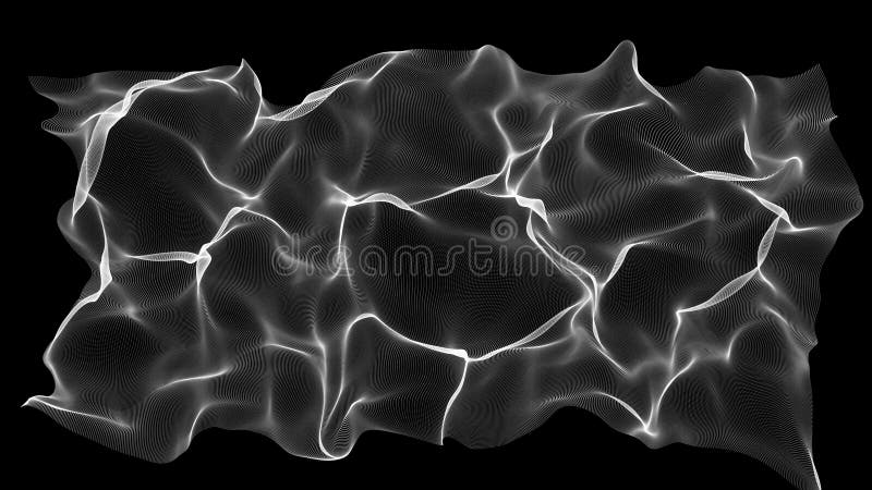 Abstract Digital Landscape with Particles and Plexus Effect. 3D ...