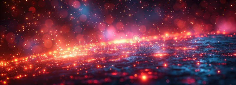 Abstract Digital Landscape Representing Data Transfer and Technology ...