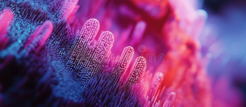 Abstract Digital Landscape with Vibrant Colors and Intricate Textures ...