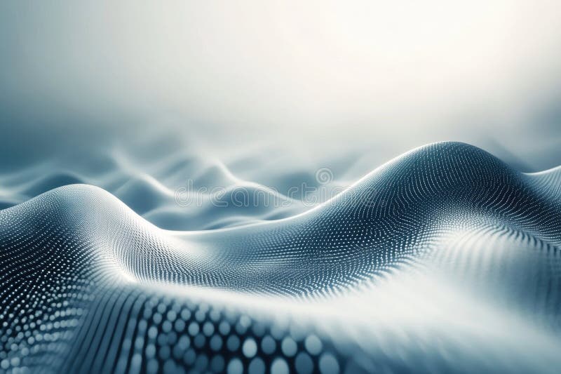 Abstract Digital Landscape with Wave Patterns Under Soft Light Stock ...