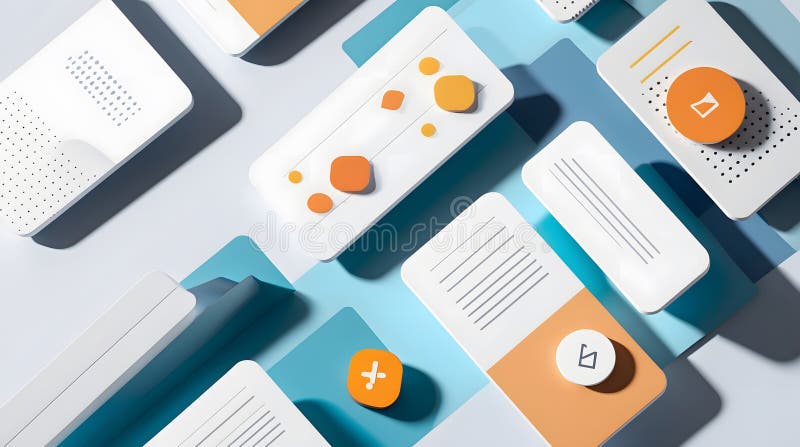 Abstract Digital Learning Background with Floating UI Cards on Gradient ...