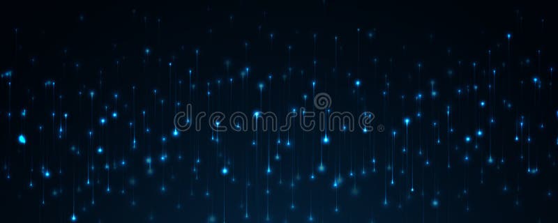 Abstract Digital Light Ray Technology Vector Background with Glowing Particles Stock Vector ...