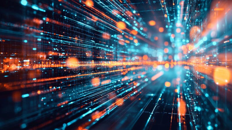 Abstract Digital Light Trails Representing Data Transfer and Technology ...