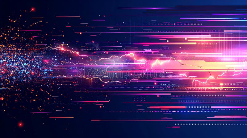 Abstract Digital Lightning stock video. Video of bright - 326756917
