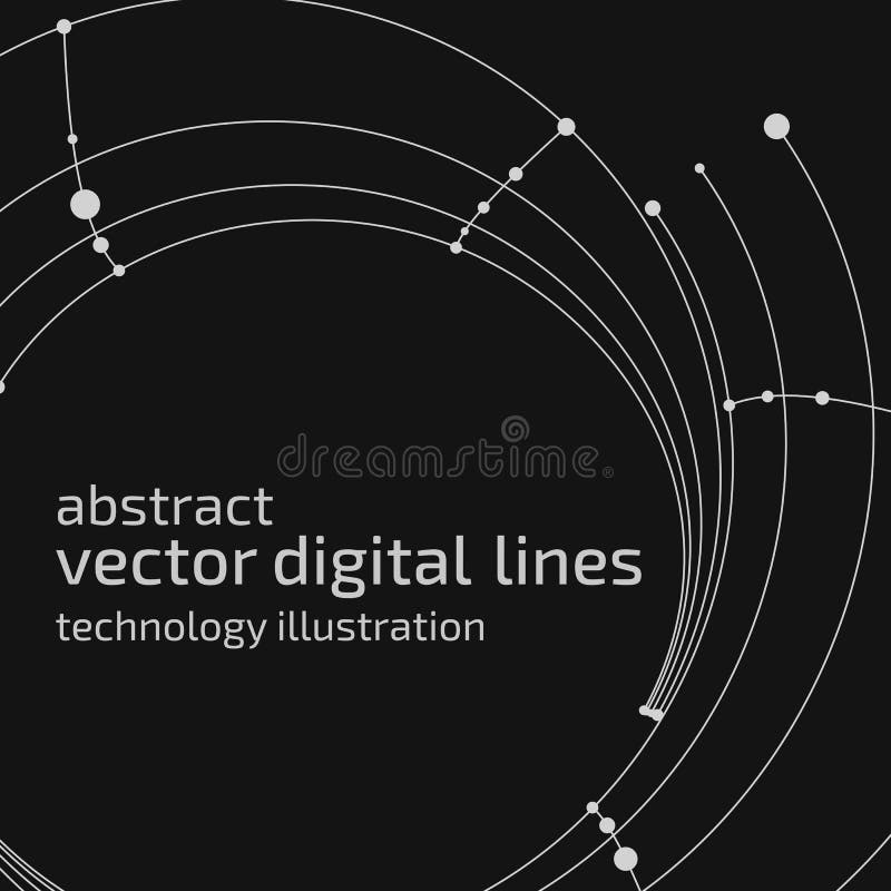 Abstract digital lines stock vector. Illustration of circle - 88158667
