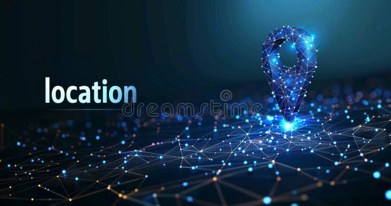 Abstract Digital Location Pin with Network Connections Representing ...