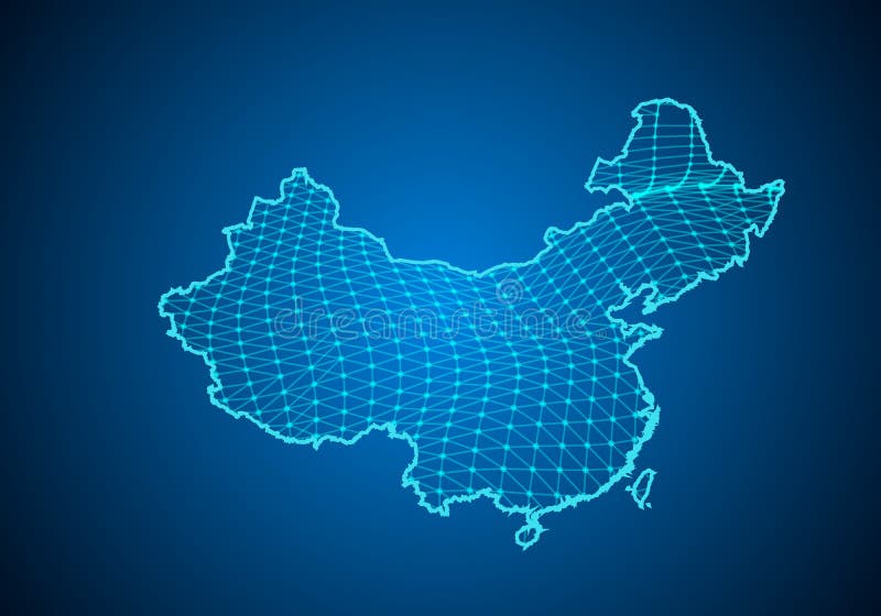Digital China Map stock illustration. Illustration of source - 16818768