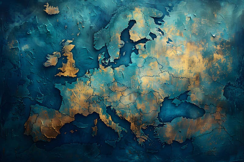 Abstract Digital Map of Europe - Minimalist Design Stock Illustration ...