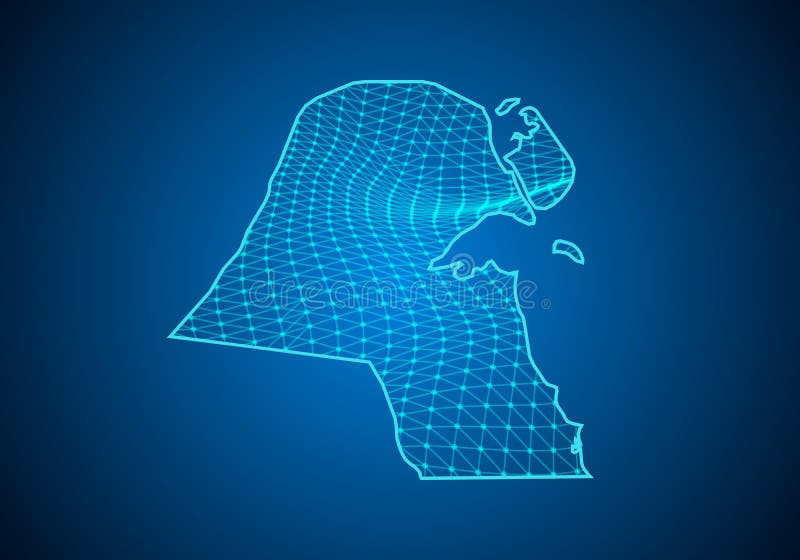 Modern of Kuwait Map Connections Network Design, Best Internet Concept ...