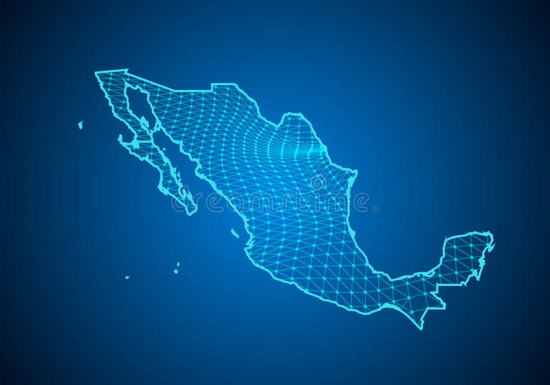 Modern of Mexico Map Connections Network Design, Best Internet Concept ...