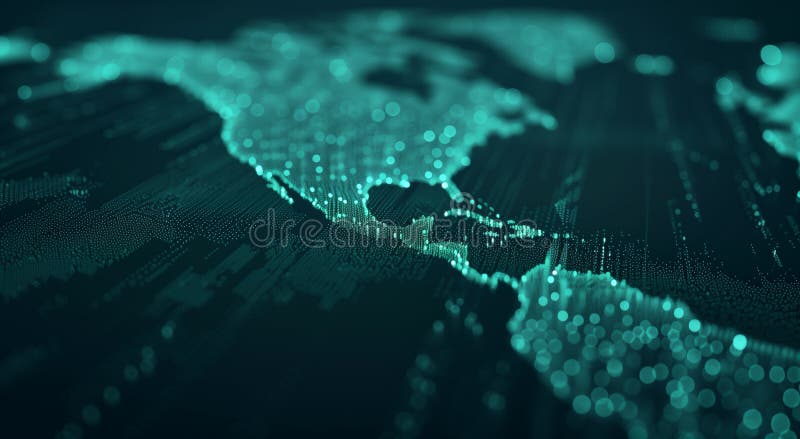 Abstract Digital Map in Shades of Blue Stock Photo - Image of generated ...