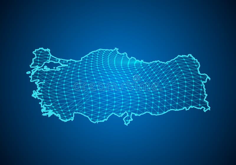 Modern of Turkey Map Connections Network Design, Best Internet Concept ...