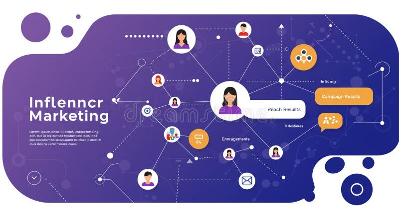 Abstract Digital Marketing Illustration with a Purple Gradient ...