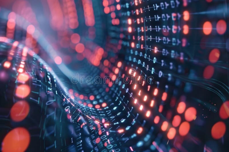 Abstract Digital Matrix with AI Technology Concept, Futuristic ...