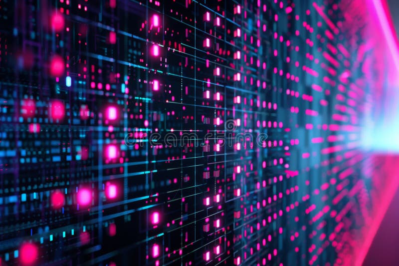 Abstract Digital Matrix with AI Technology Concept, Futuristic ...