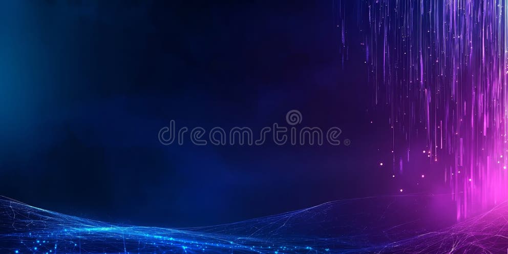 Abstract Digital Matrix Code Falling Like Rain on a Wavy Surface Stock ...