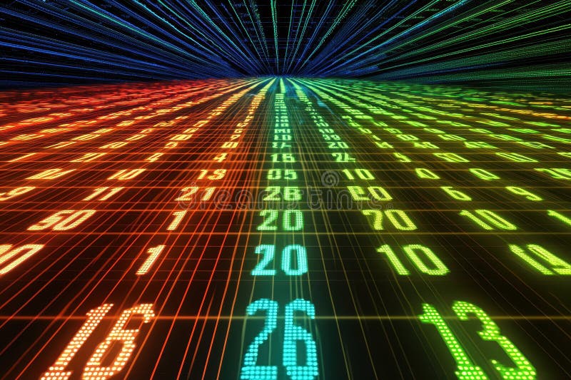Abstract Digital Matrix with Colorful Numbers in an Infinite ...