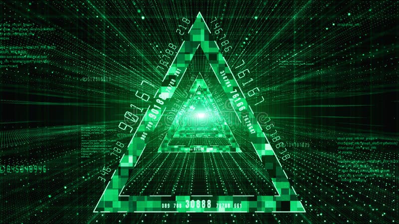 Abstract Digital Matrix Particles Flow, Digital Data Connection ...