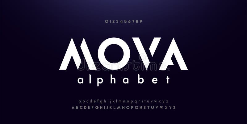 Abstract Digital Modern Alphabet Fonts. Typography Technology ...
