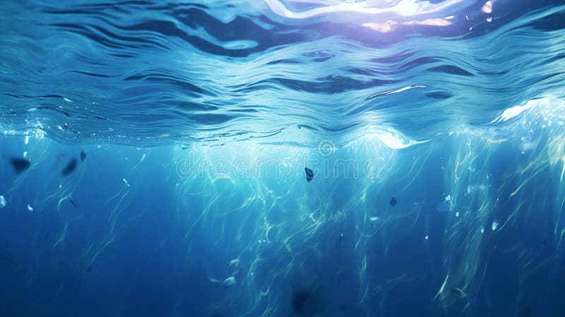 Abstract Digital Motion Background Blue Waves Underwater Slowly ...